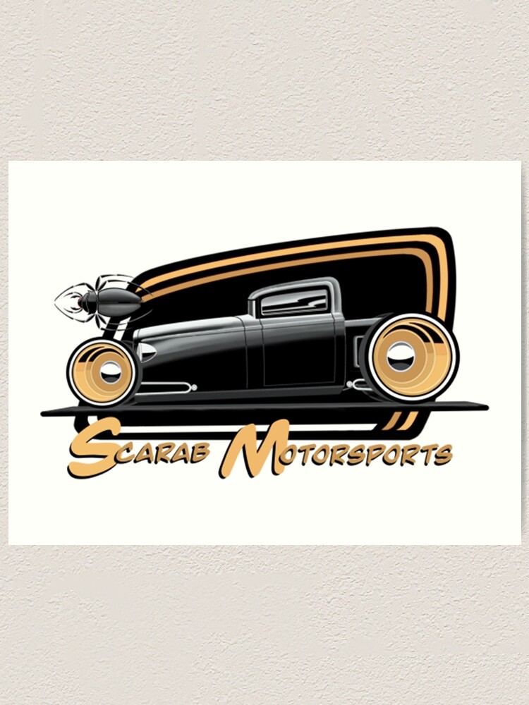 "Rat Rod Scarab Motorsports Rat Rod Logo" Art Print for Sale by ...