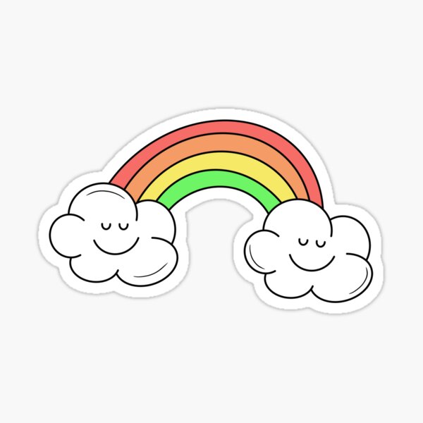 "Pretty kawaii rainbow" Sticker for Sale by brorassicpark | Redbubble