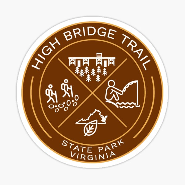 "High Bridge Trail State Park Heraldic Logo" Sticker by VanyaKar ...