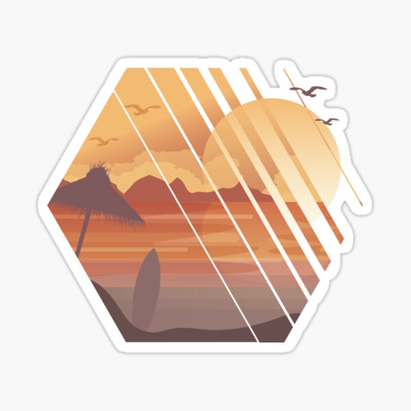 "Fading Sun At The Beach" Sticker for Sale by artado | Redbubble