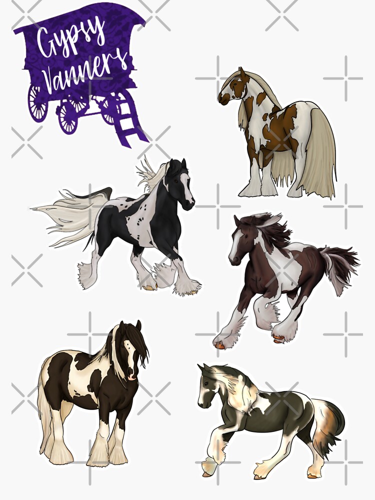 "Gypsy Vanner Set" Sticker for Sale by GerdaJohanna | Redbubble