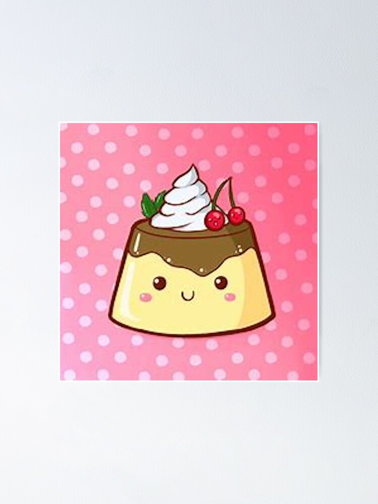 "Cute Flan" Poster for Sale by GingerMS | Redbubble