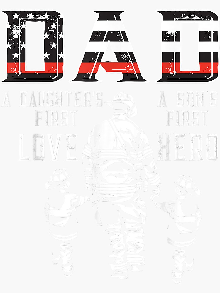 Mens Oxbd Dad Daughter Love Son Hero Fireman Dad Fathers Day Sticker