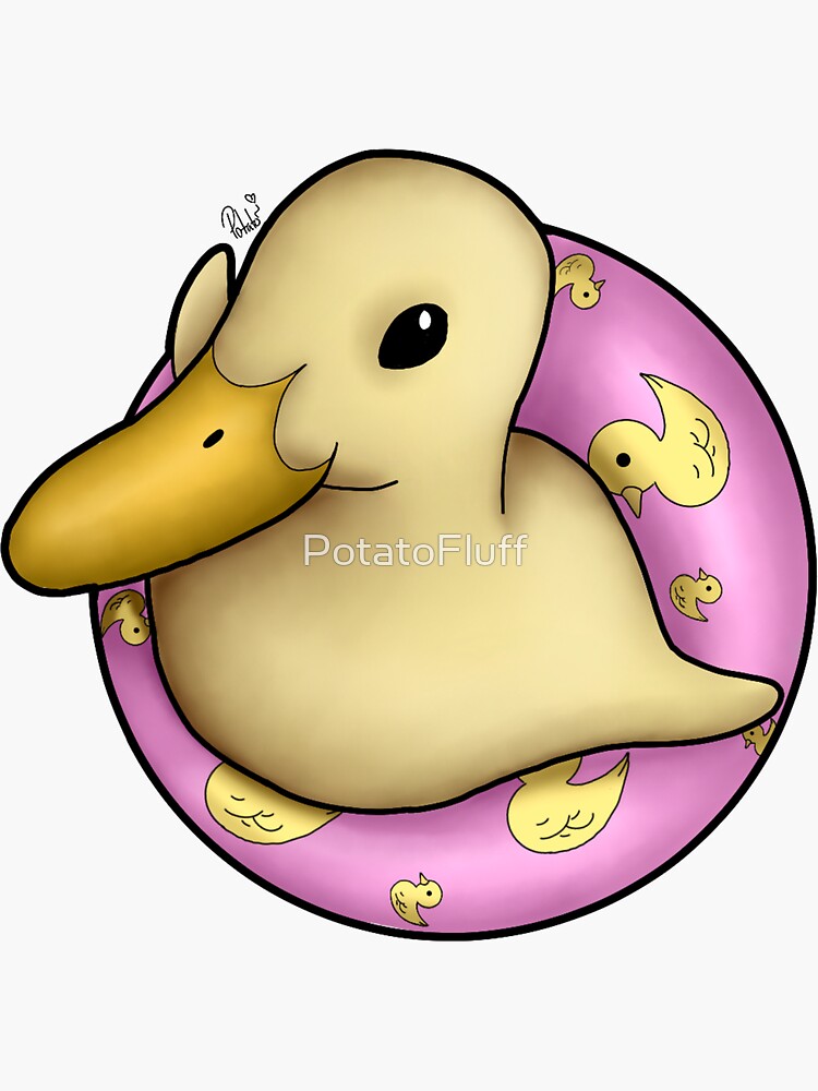 "Duck Floatie" Sticker for Sale by PotatoFluff | Redbubble