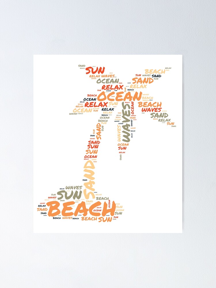 "Palm Tree Word Art" Poster by Island-Time | Redbubble