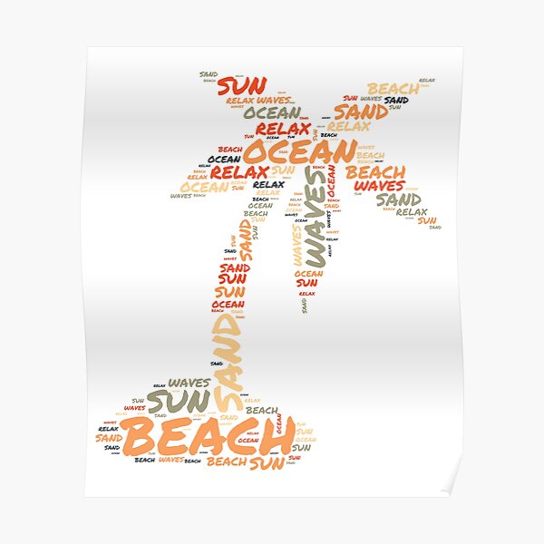 "Palm Tree Word Art" Poster by Island-Time | Redbubble