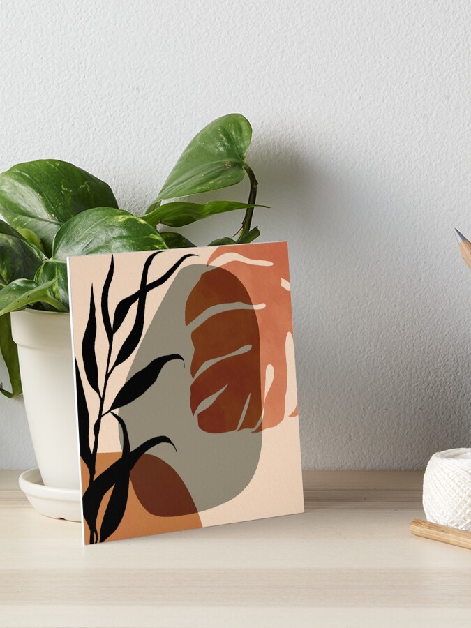 "Mid Century Modern Abstract Leaves" Art Board Print for Sale by ...
