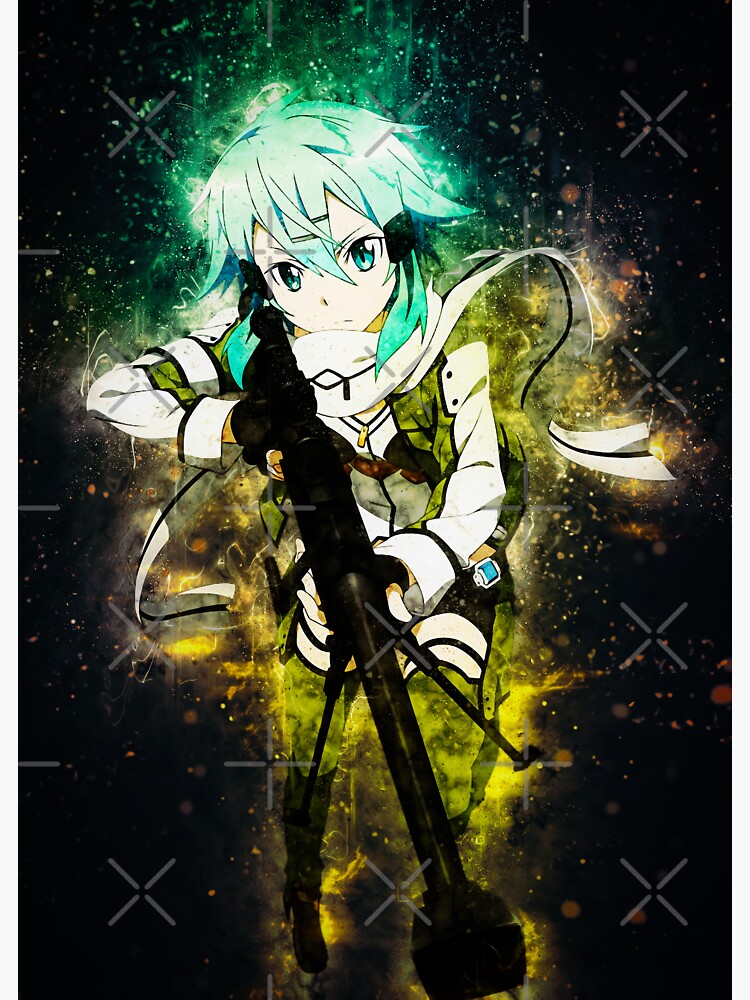 "Sinon Sword Art Online" Sticker for Sale by Spacefoxart | Redbubble