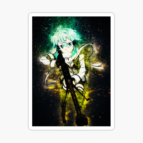 "Sinon Sword Art Online" Sticker for Sale by Spacefoxart | Redbubble