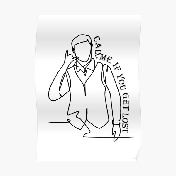  Call Me If You Get Lost Outline Typographic Print 157211123 