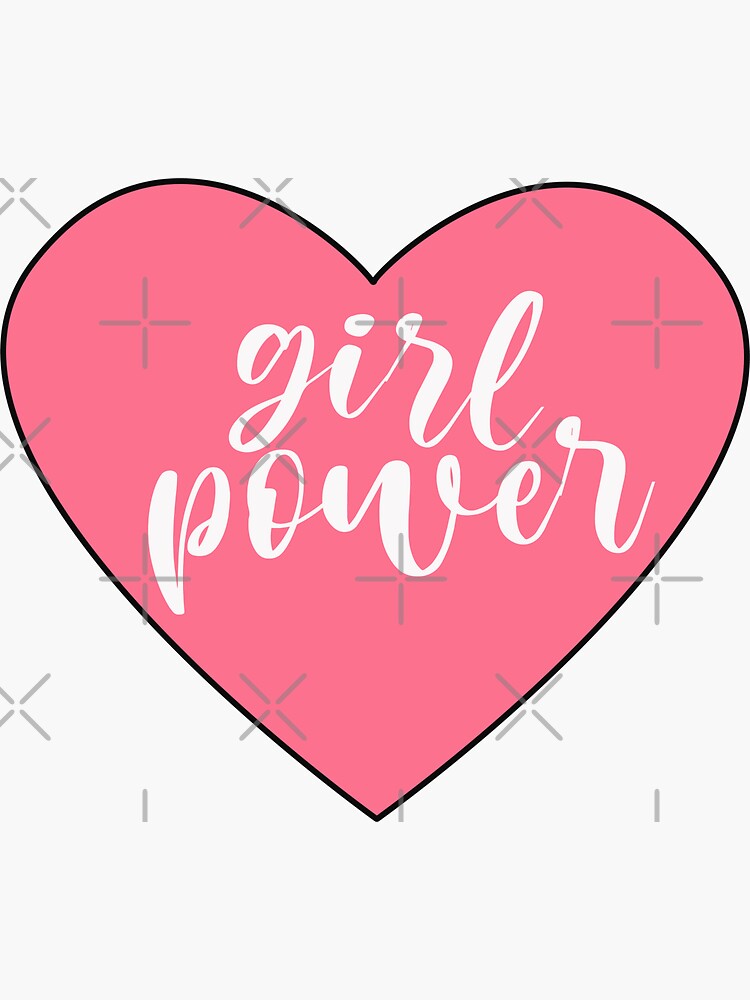 "pink heart, girl power" Sticker for Sale by art-and-sticker | Redbubble