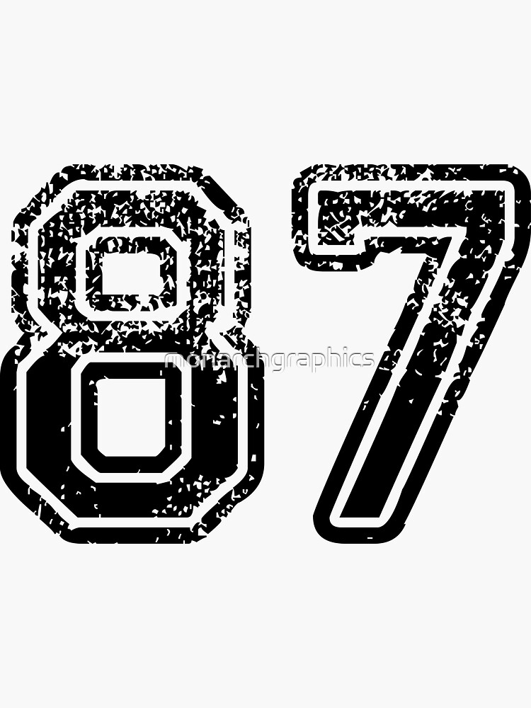 "87" Sticker for Sale by monarchgraphics | Redbubble