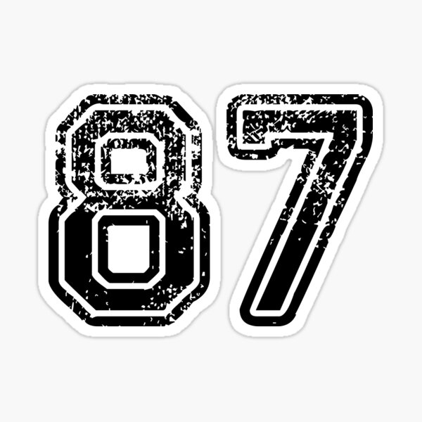 "87" Sticker for Sale by monarchgraphics | Redbubble