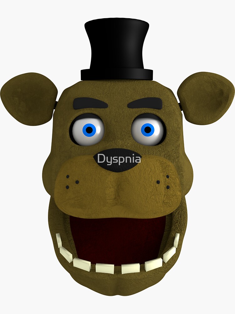 "Freddy Fazbear Stare" Sticker by Dyspnia | Redbubble