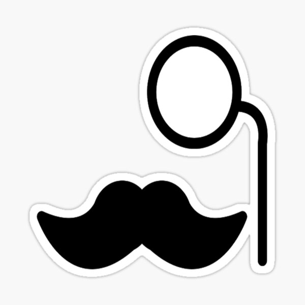 " monocle and mustache" Sticker by Anoirshop | Redbubble