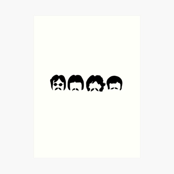 "The Beatles - black outline" Art Print by Sputnikart | Redbubble