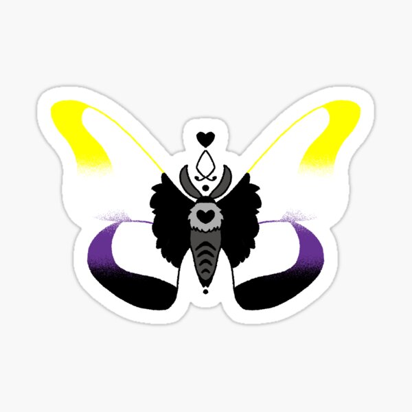 "LGBT+ Moth (Non-binary) " Sticker for Sale by ScooterNoodle | Redbubble