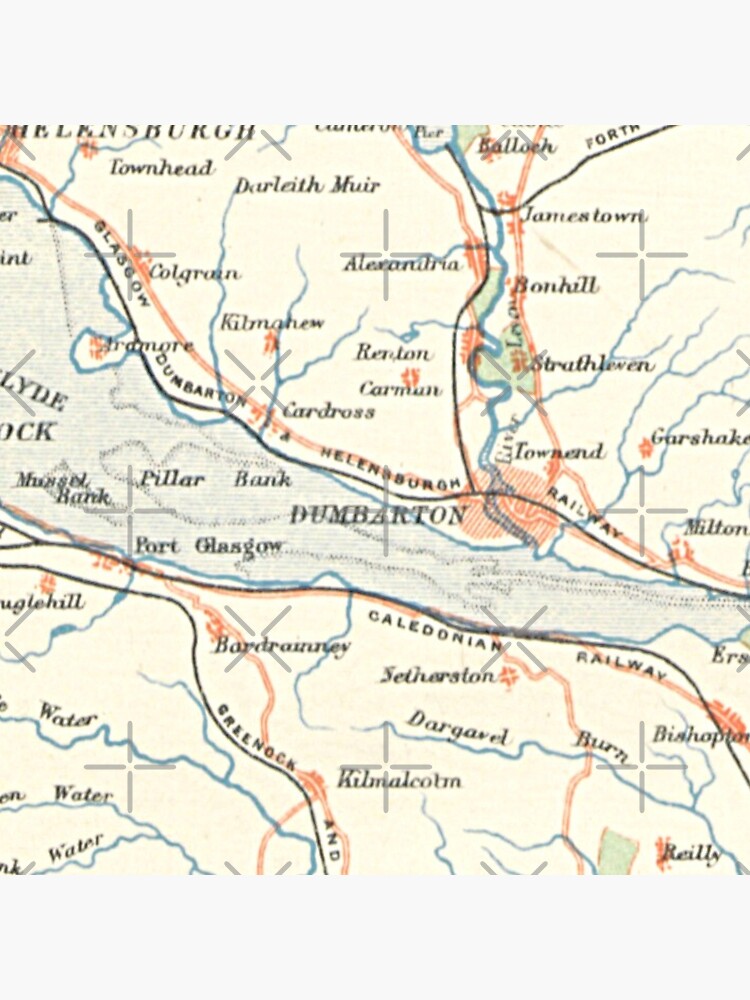 "DUMBARTON & surrounding area map 1899" Poster for Sale by yourscotland ...