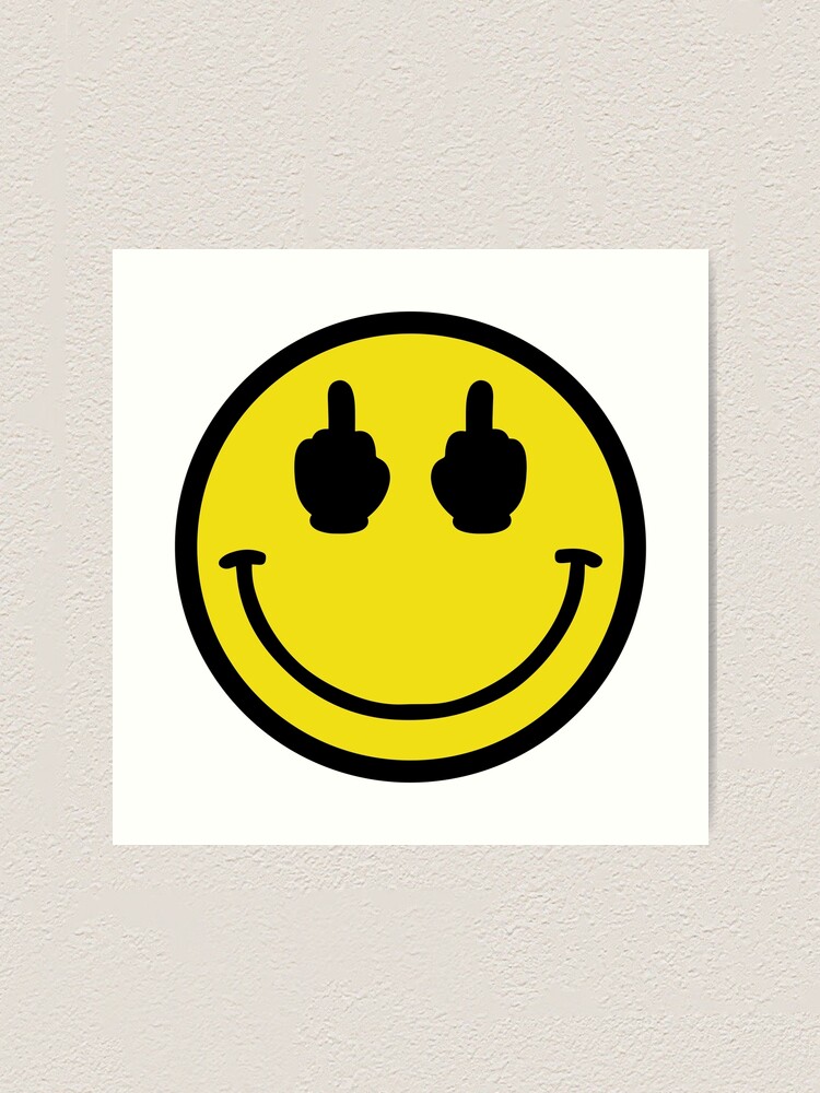 "Middle Finger Smiley Face" Art Print for Sale by Dali94 | Redbubble