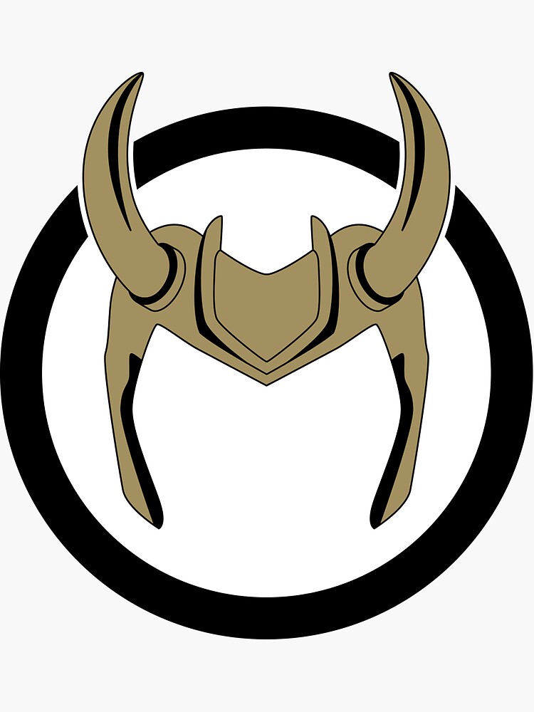 "God of Mischief Loki Emblem Sticker" Sticker for Sale by MonkeyMakes ...