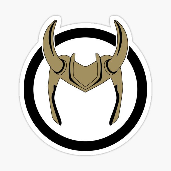 "God of Mischief Loki Emblem Sticker" Sticker for Sale by MonkeyMakes ...