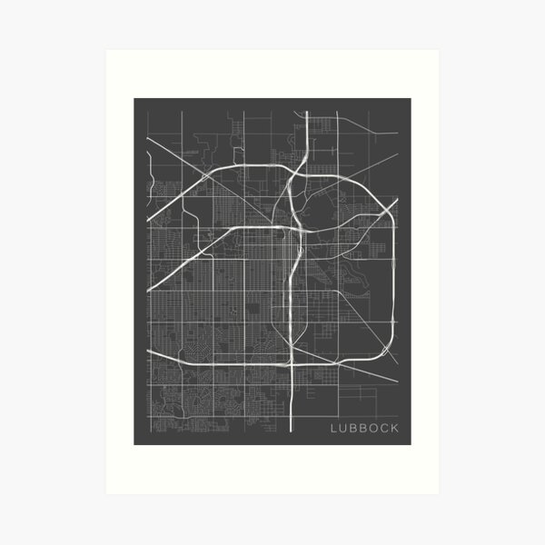 "Lubbock Map, USA - Gray" Art Print for Sale by MainStreetMaps | Redbubble