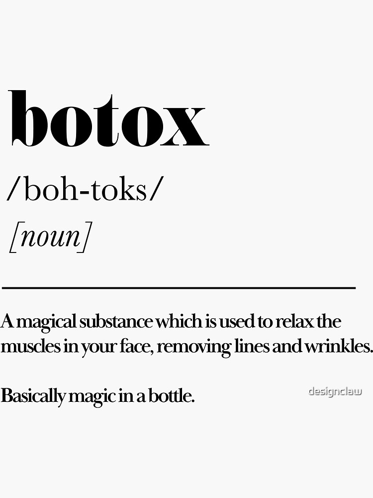 "Funny Botox Definition" Sticker for Sale by designclaw | Redbubble