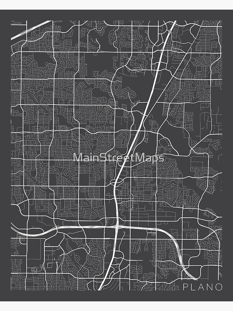 "Plano Map, USA - Gray" Art Print for Sale by MainStreetMaps | Redbubble