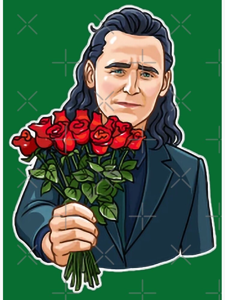 "Loki with a bouquet of roses " Poster by franklindesigns | Redbubble