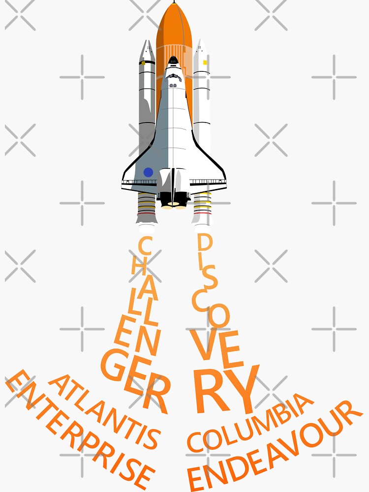 "Tribute to the Space Shuttle" Sticker for Sale by PigNose | Redbubble