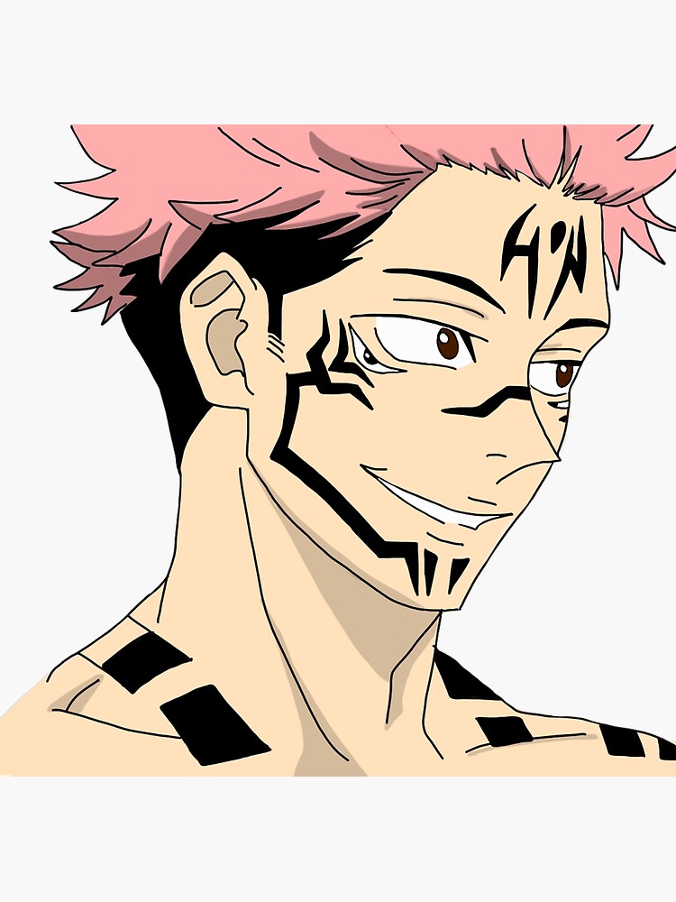 "smiling sukuna from Jujutsu Kaisen" Sticker for Sale by hifiona ...
