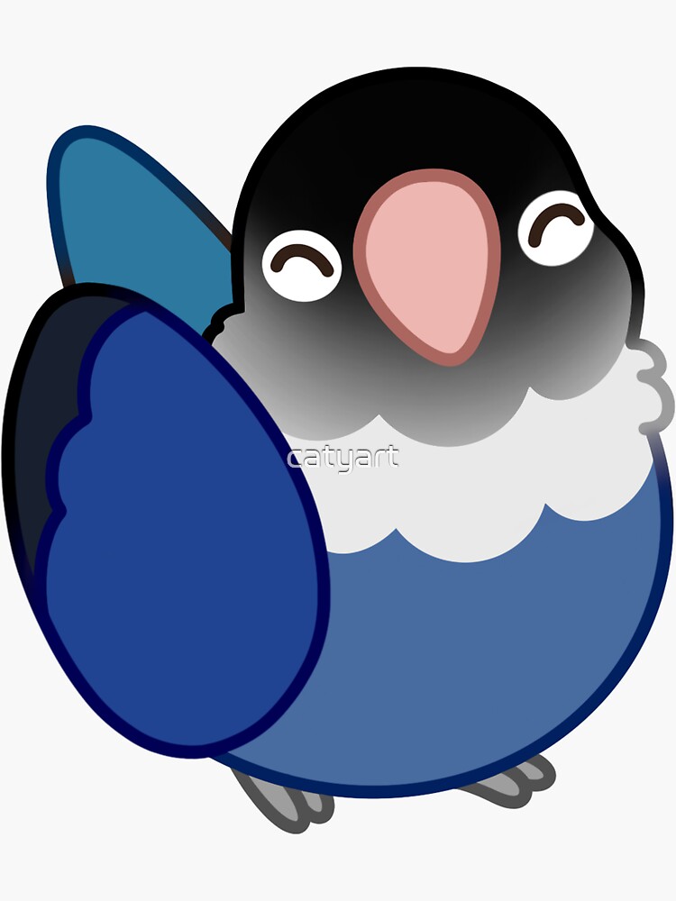 "Blue Masked Lovebird Borb" Sticker for Sale by catyart | Redbubble