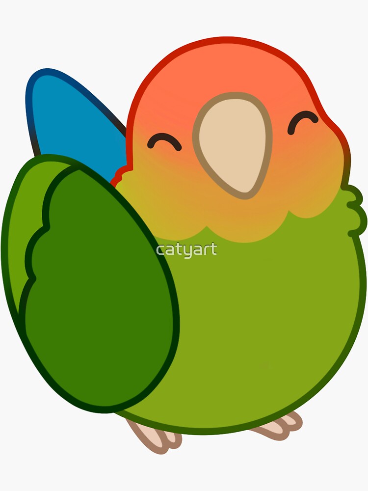 "Peach Faced Lovebird Borb" Sticker for Sale by catyart | Redbubble