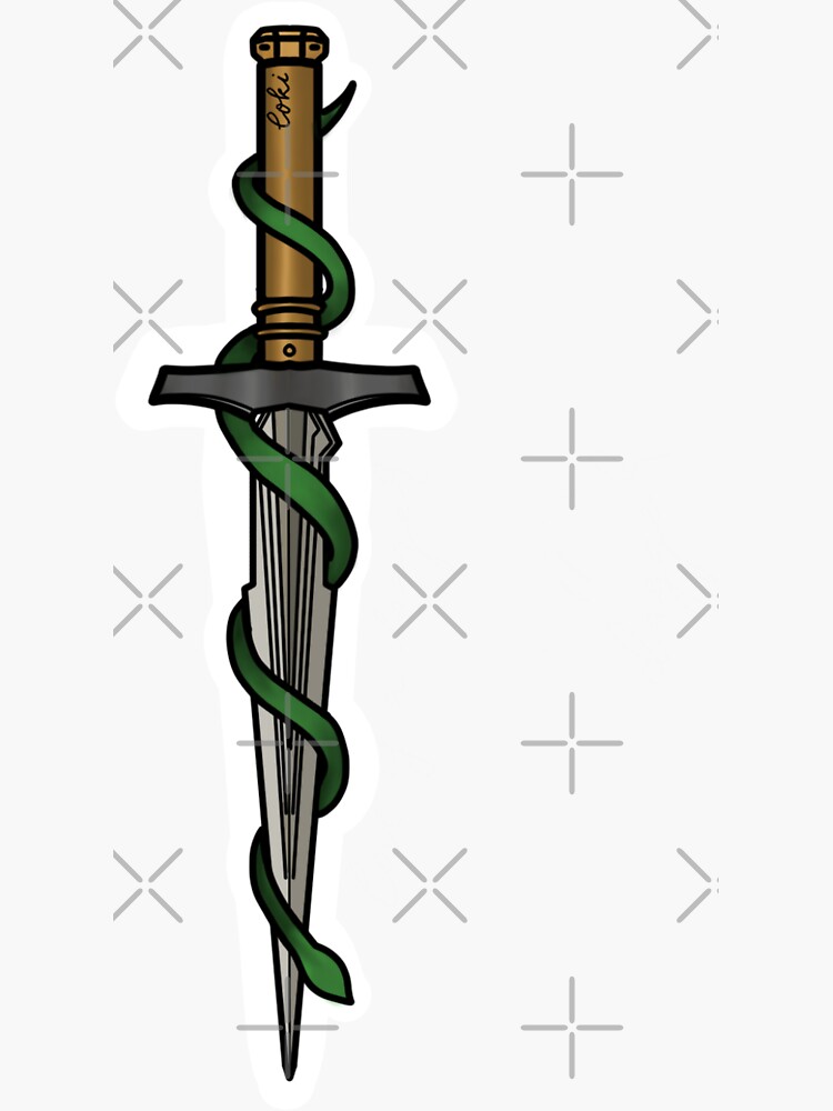 "Loki Dagger (small)" Sticker by artsykeet18 | Redbubble