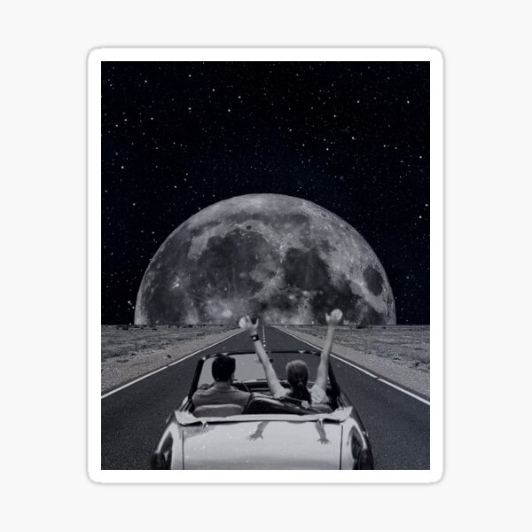 "travel to the moon" Sticker for Sale by Merchbybells | Redbubble