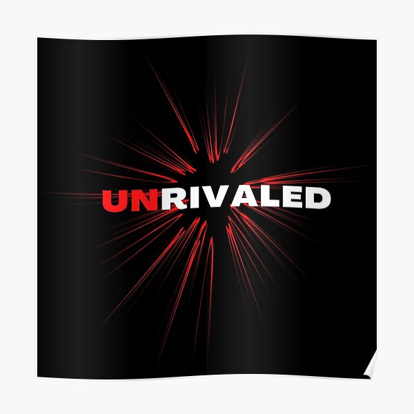 "UNRIVALED - I am - motivational word affirmation - black white red ...