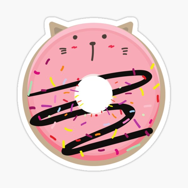 "Cute Donut Cat (Drizzle)" Sticker for Sale by sanashibata | Redbubble