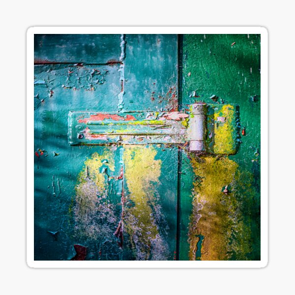 "Multi coloured door hinge" Sticker for Sale by Neilchurcherart | Redbubble