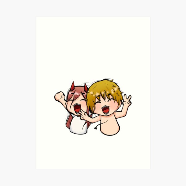 "Chibi Denji and Power" Art Print for Sale by Miaw-arts | Redbubble