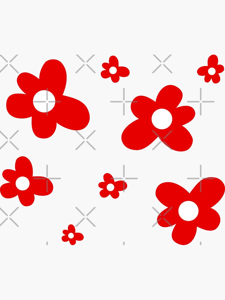 "Red Golf Flowers" Sticker for Sale by Jmakesart | Redbubble