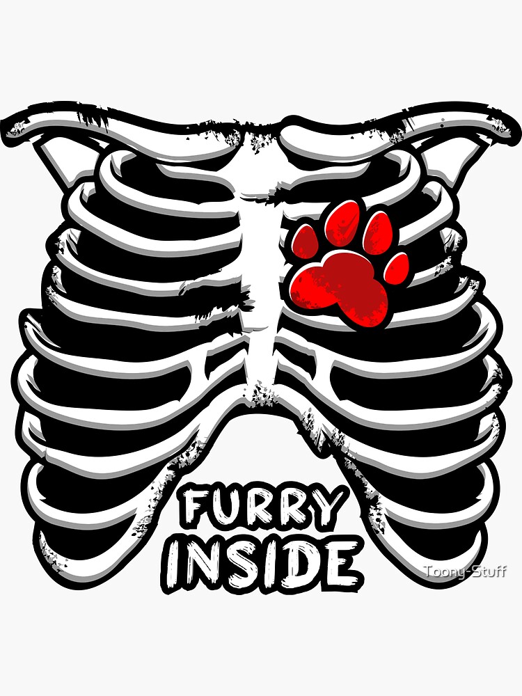 "Furry inside" Sticker for Sale by Toony-Stuff | Redbubble