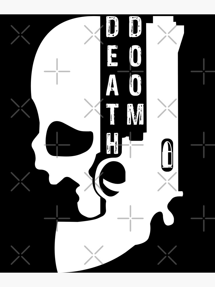 "Death Doom - Gun Skull" Poster for Sale by ArtOneDesign | Redbubble