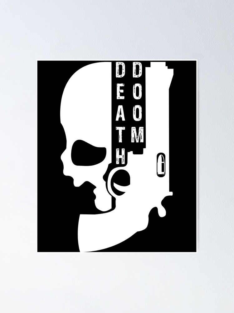 "Death Doom - Gun Skull" Poster for Sale by ArtOneDesign | Redbubble