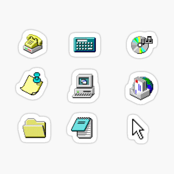 "Windows 95 Icon Pack" Sticker for Sale by Peeshes | Redbubble