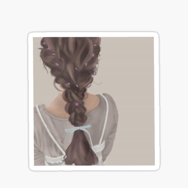 "Flower Braid (Digital)" Sticker for Sale by Eeills | Redbubble