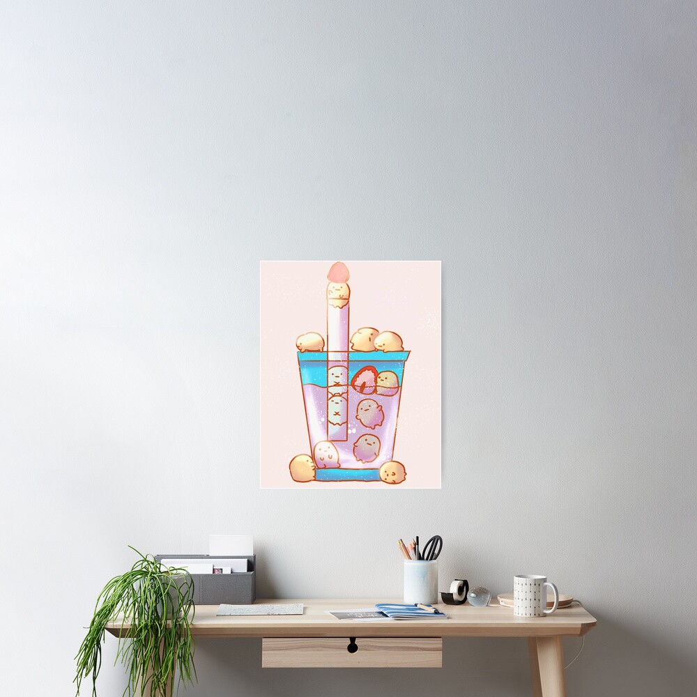 "cute boba tea" Poster by drawwipppancake | Redbubble