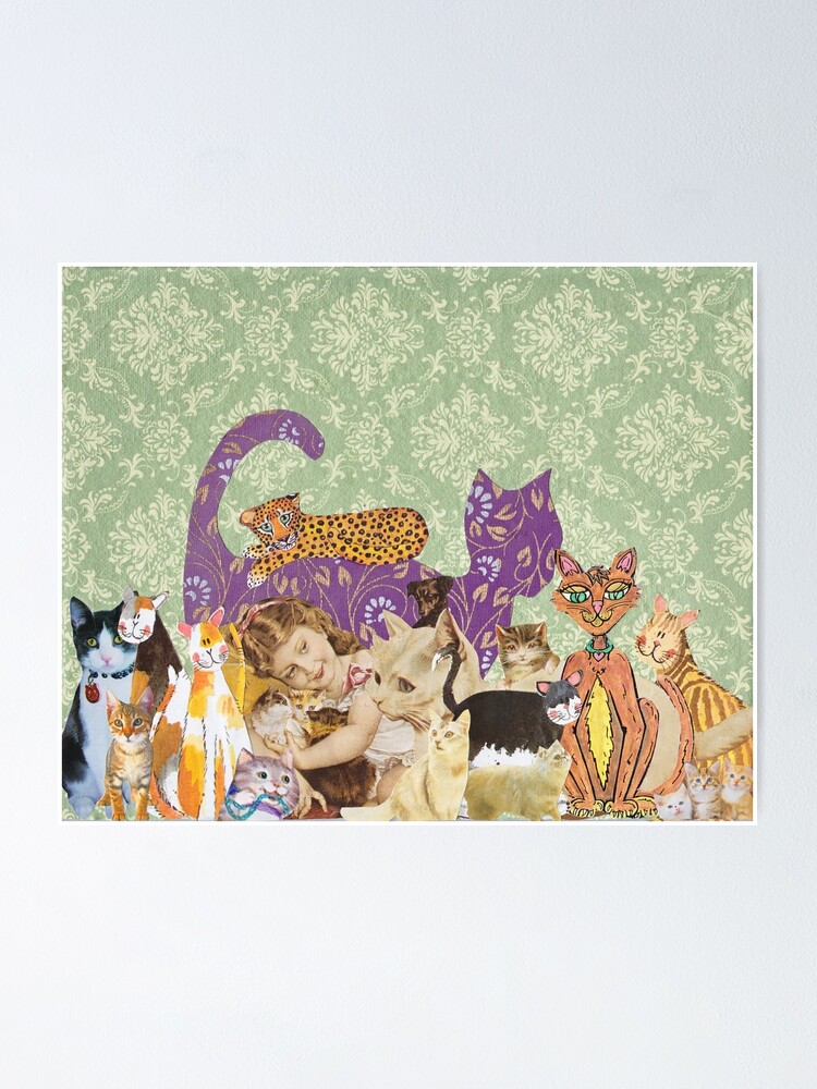 "Cute Cat Collage" Poster by kewzoo | Redbubble