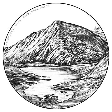 "Mount Snowdon Drawing - Snowdonia, Wales" Art Board Print for Sale by ...