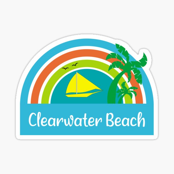 "Retro Clearwater Beach In Florida Attractive" Sticker for Sale by ...