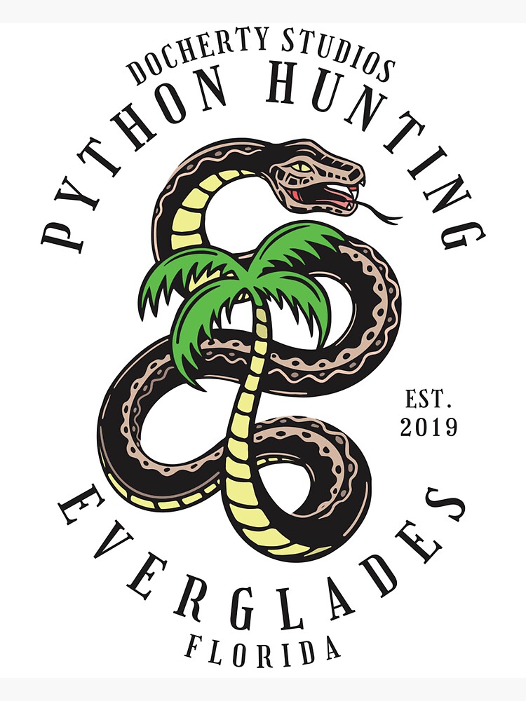"Python Hunting" Sticker for Sale by DochertyStudios | Redbubble